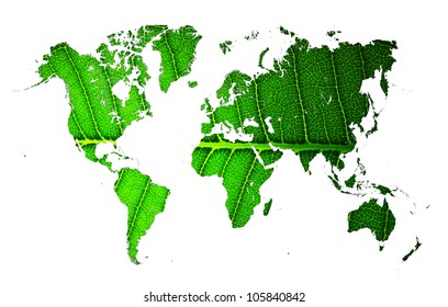 World Map Leaf Texture Stock Photo 105840842 | Shutterstock