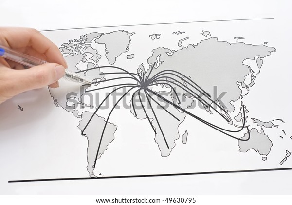 World Map Lines Between Worlds Cities Stock Photo 49630795 | Shutterstock