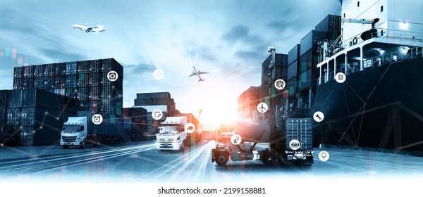 World Map Logistic Network Distribution On Stock Photo 2199158881 ...