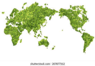 World Map Made Leaf Stock Photo 207877312 | Shutterstock