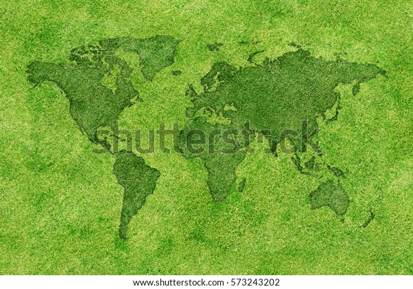 World Map On Grass Stock Photo (Edit Now) 573243202