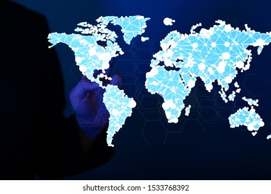 World Map Point Line Composition Representing Stock Photo 1533768392 ...