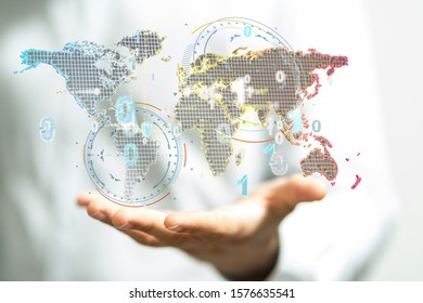World Map Point Line Composition Representing Stock Photo 1576635541 ...