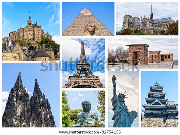 World Monuments Collage Stock Photo (Edit Now) 82754155