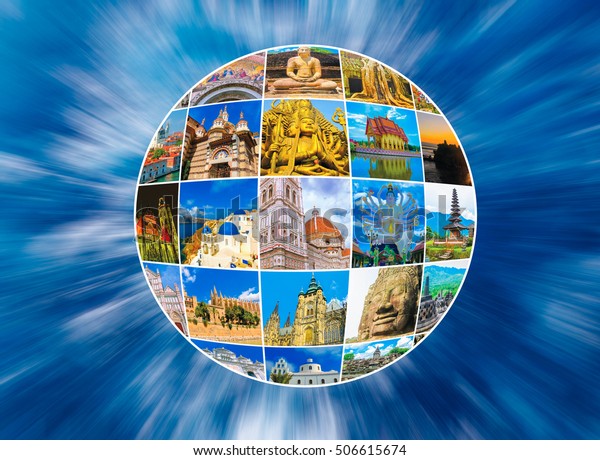 World Monuments Collage Different Religions Bali Stock Photo 506615674 ...