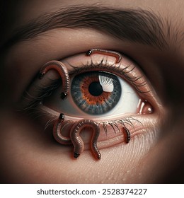 Worms Human Parasites On Face Realistic AI-generated image 2560122361 ...