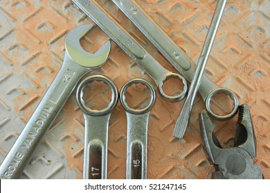 Wrench Construction Theme Engineering Set Wrenches Stock Photo ...