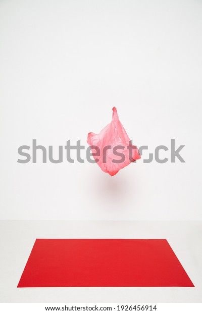 Wrinkled Translucent Plastic Bag Levitating Over Stock Photo 1926456914 ...