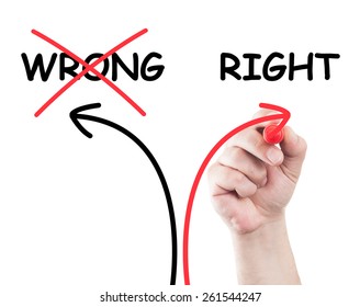 Wrong Right Draw By Hand Using Stock Photo (Edit Now) 261544247