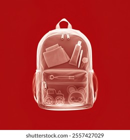 Red X Rays Full Kid Backpack AI-generated image 2557427883 | Shutterstock