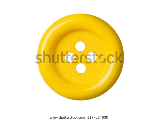 Botón amarillo aislado en fondo blanco