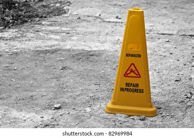 Yellow Cone Repairs Work Progress Signs Stock Photo 82969984 | Shutterstock