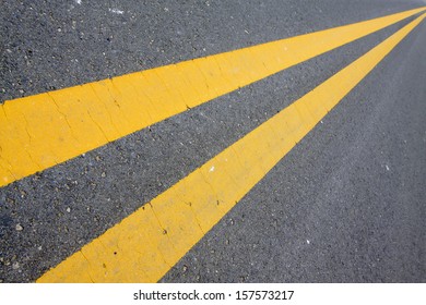 Yellow Double Solid Line On Road Stock Photo 157573217 | Shutterstock
