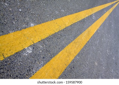 Yellow Double Solid Line On Road Stock Photo 157573217 | Shutterstock
