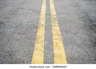 Yellow Double Solid Line Road Markings Stock Photo 1408946567 ...