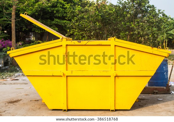 Yellow Empty Trash Dumpster Garbage Stock Photo (Edit Now) 386518768