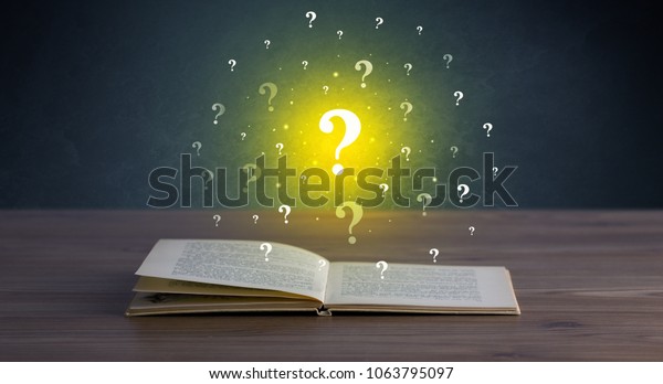 Yellow Question Marks Hovering Over Open Stock Photo 1063795097 ...