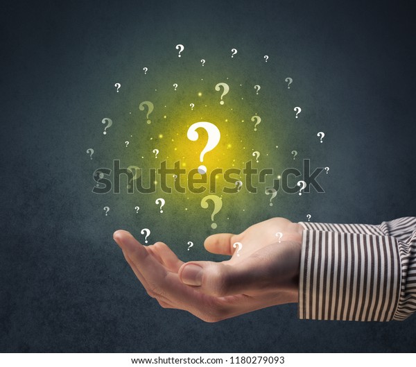 Yellow Question Marks Hovering Over Young Stock Photo 1180279093 ...