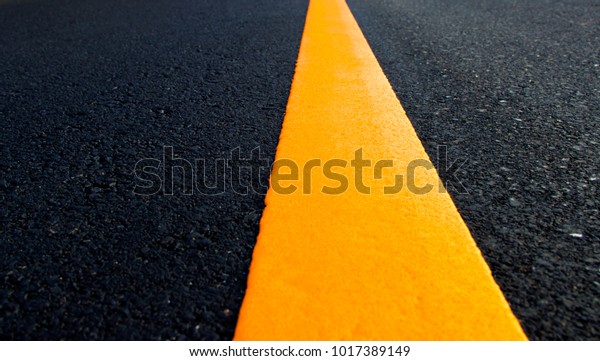 Yellow Solid Line Road Markings On Stock Photo (Edit Now) 1017389149