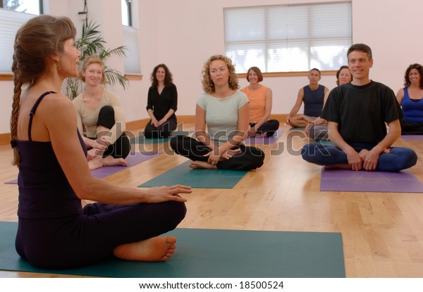 Yoga Instructor Students Stock Photo (Edit Now) 18500524