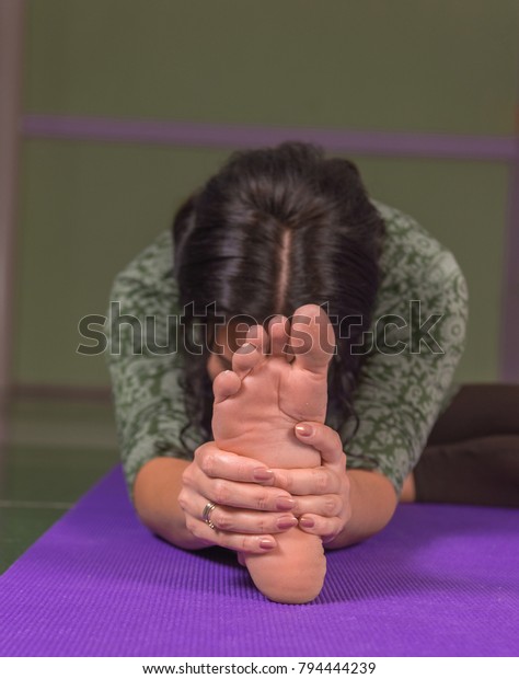 Yoga Learner Performing Yoga Poses Studio Stock Photo 794444239 ...