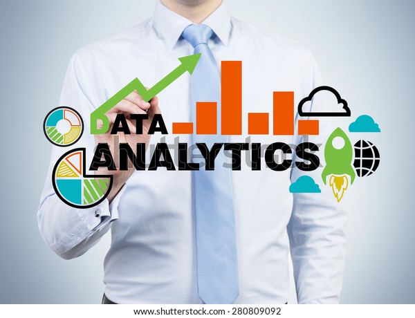 Young Analyst Drawing Colourful Chart On Stock Photo 280809092 ...