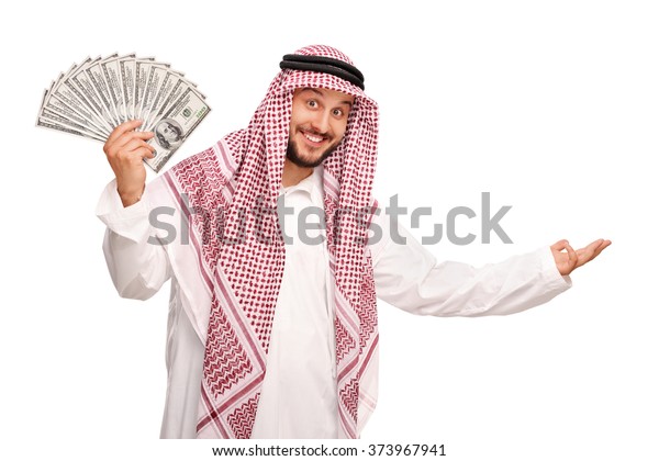 Young Arab Spreading Stack Money Making Stock Photo 373967941 ...