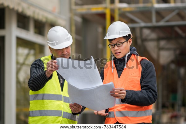 Young Asian Apprentice Work On Construction Stock Photo 763447564 ...