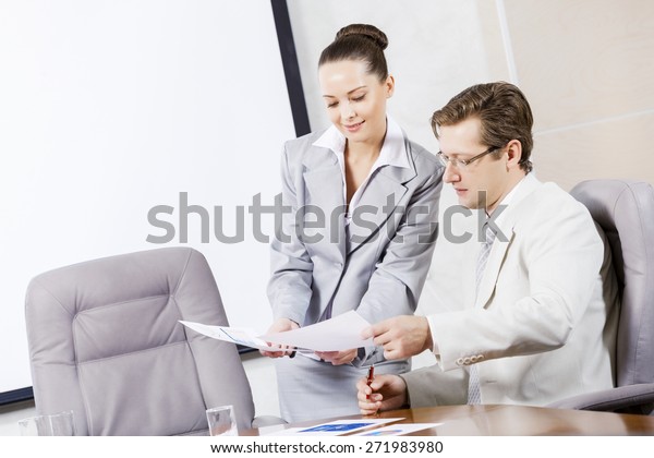 Young Attractive Secretary Showing Boss Business Stock Photo 271983980 ... Young Attractive Secretary Showing Boss Business Stock Photo 271983980 ...