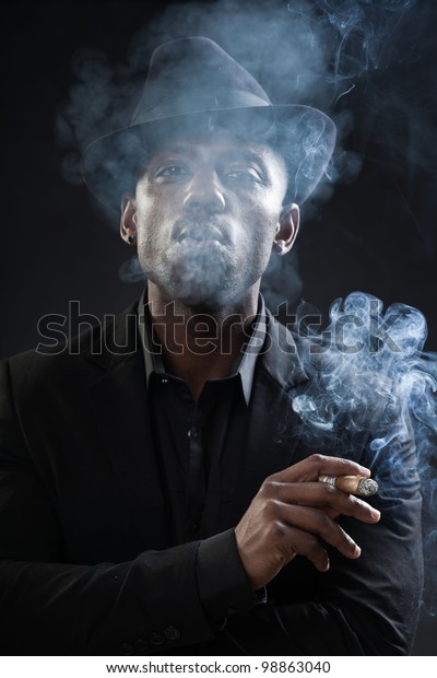 Young Black Man Wearing Suit Hat Stock Photo (Edit Now) 98863040 Young Black Man Wearing Suit Hat Stock Photo (Edit Now) 98863040