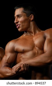 Young Bodybuilder Posing During Junior Bodybuilding Stock Photo (Edit ...
