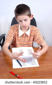 Young Boy Does His Math Test Stock Photo 45023852 | Shutterstock