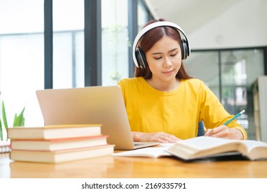 Young Collage Student Using Computer Mobile Stock Photo 2169335791 ...