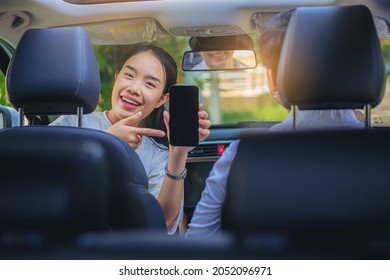 Young Couples Driver Using Touch Screen Stock Photo 2052096971 ...