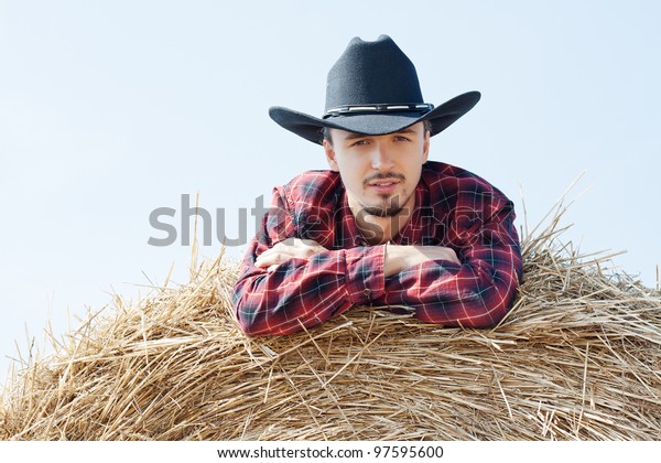 Young Cowboy On Haystack Stock Photo 97595600 | Shutterstock