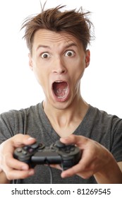 Crazy Man Trouble Playing Video Game Stock Photo (Edit Now) 80529532 ...