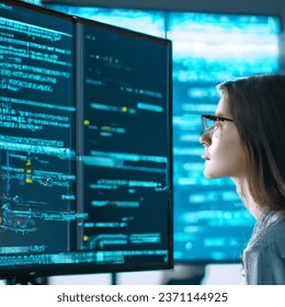 「Young Female Computer Science Engineer Looking」のAI生成画像、2371145079 ...