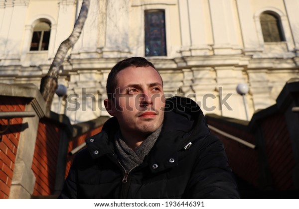 Young Guy Looking Right Side Stock Photo 1936446391 | Shutterstock