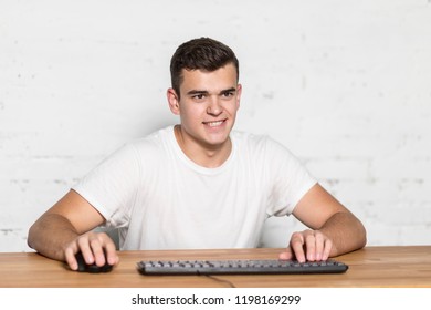 Young Guy Playing Computer Games Hes Stock Photo 1198169299 | Shutterstock