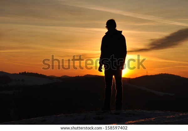 Young Guy Sunset Stock Photo (Edit Now) 158597402