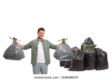 Young Guy Throwing Garbage Isolated On Stock Photo 1948488370 ...