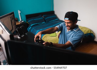 Young Indian Guy Using Computer Stock Photo (Edit Now) 554969758