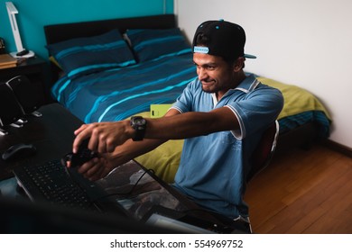 Young Indian Guy Using Computer Stock Photo (Edit Now) 554969758