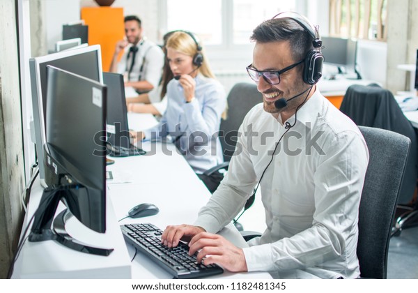 Young Male Technical Support Dispatcher Headset Stock Photo (Edit Now ... Young Male Technical Support Dispatcher Headset Stock Photo (Edit Now ...