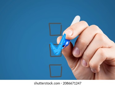 Young Man Checking Boxes List Options Stock Photo 2086671247 | Shutterstock