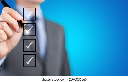 Young Man Checking Boxes List Options Stock Photo 2090081365 | Shutterstock