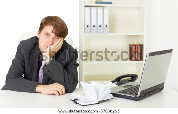Young Man Doing Nothing Work Office Stock Photo (Edit Now) 57038263