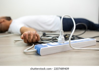 Young Man Electrocuted Until He Passed Stock Photo 2207489409 ...
