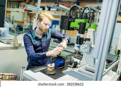 Production Assembly Microelectronics Hitech Factory Man Stock Photo ...