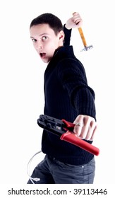 Young Man Fighting Using Tools Stock Photo 39113446 | Shutterstock